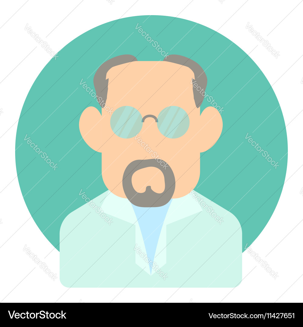 Avatar man doctor icon flat style Royalty Free Vector Image