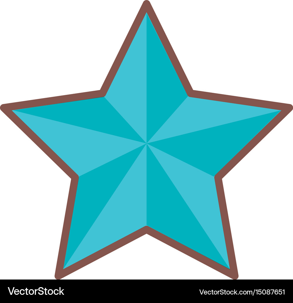 Blue star funny comic cartoon decoration icon Vector Image