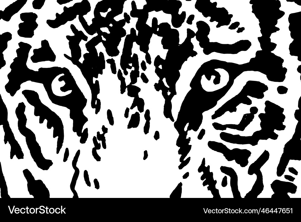 Close -up eyes of tiger muzzle angry Royalty Free Vector