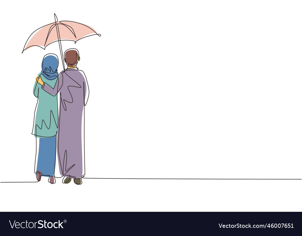 Continuous one line drawing back view lovers Vector Image Continuous one line drawing back view lovers Vector Image