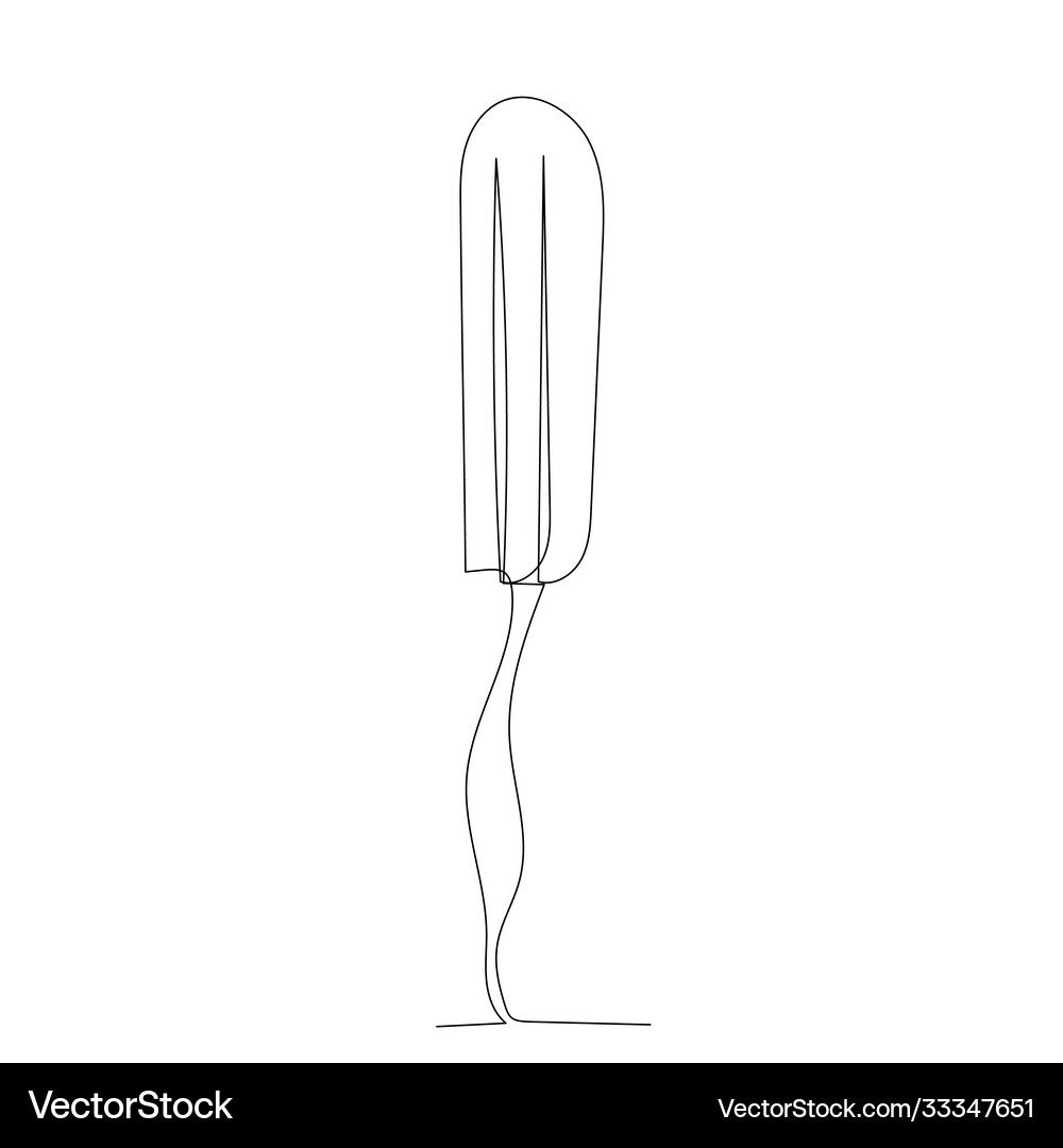 Continuous single line drawing female swab Vector Image