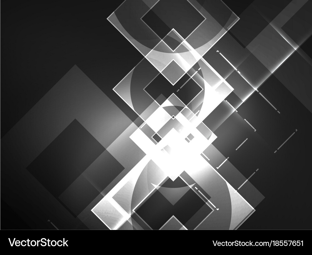 Glowing squares in the dark digital abstract Vector Image