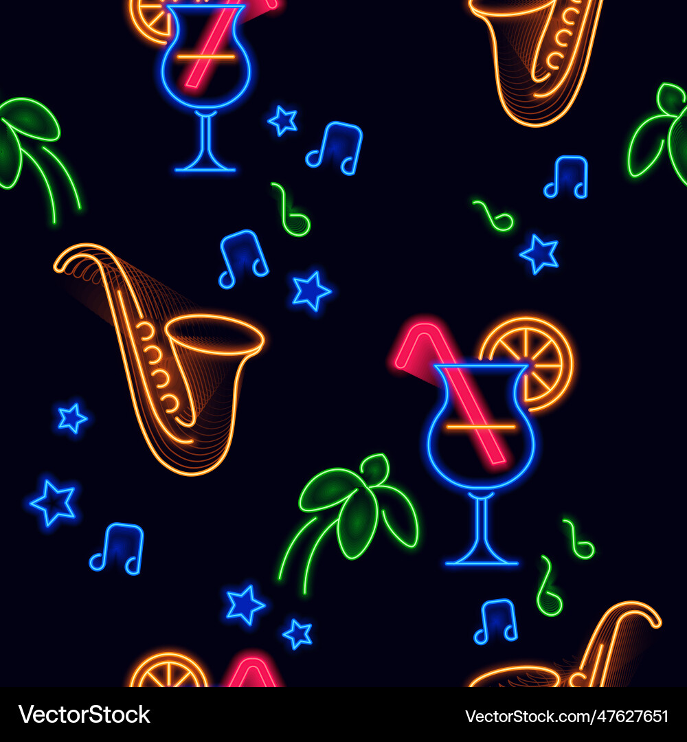 Karaoke bar or night life entertainment pattern Vector Image