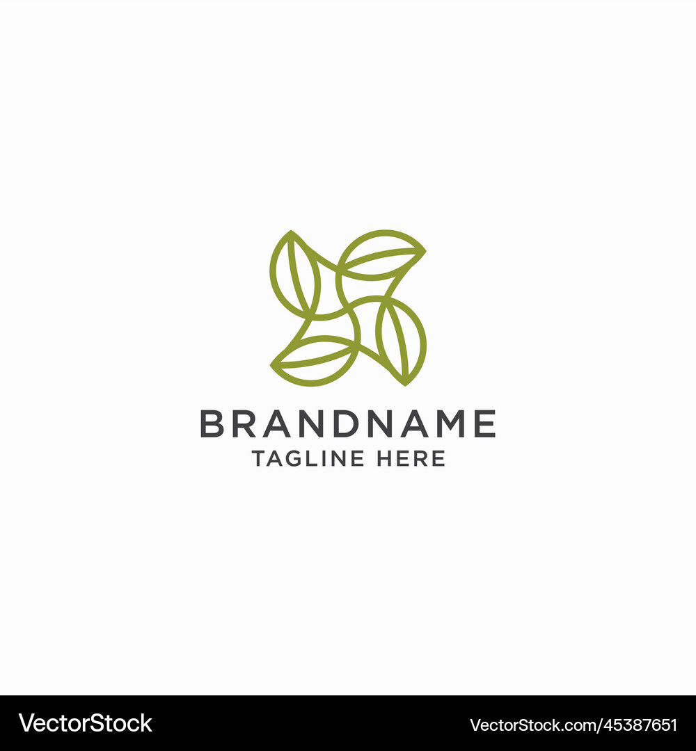 Leaf logo design minimal and modern natural Vector Image