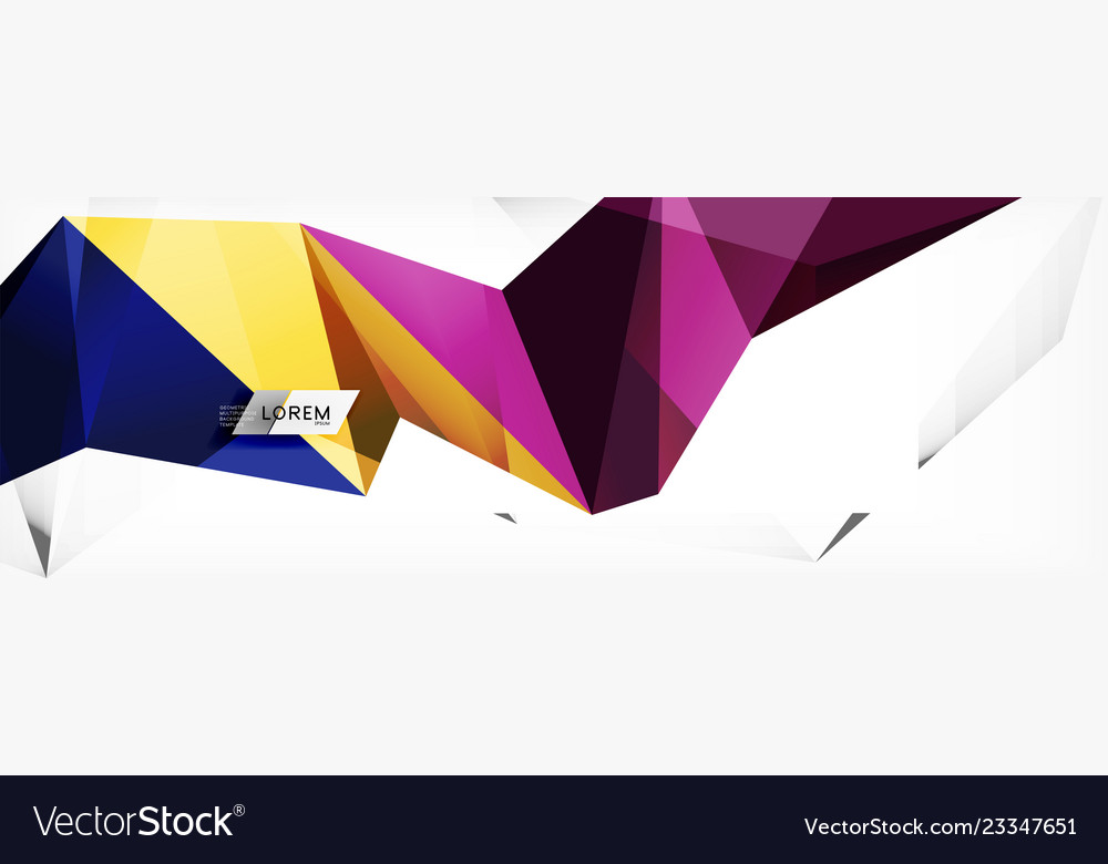 Mosaic Triangular Low Poly Style Abstract Vector Image