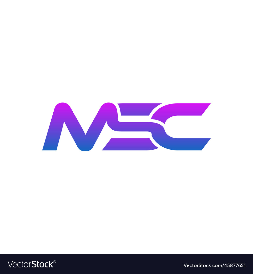 Msc initial letter logo Royalty Free Vector Image