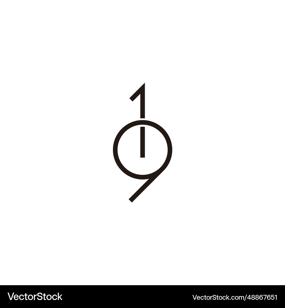 Number 9 1 line geometric symbol simple logo Vector Image