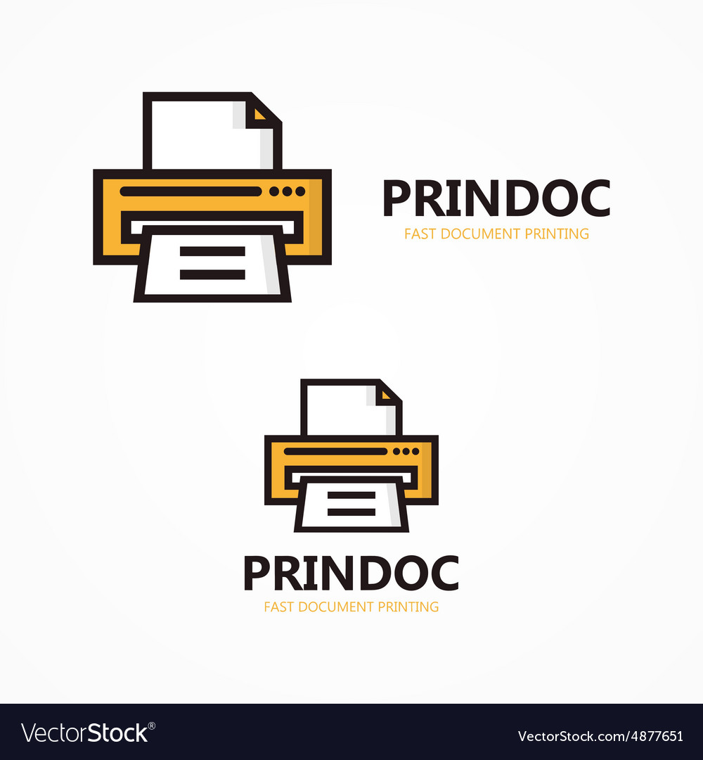 Printer logo or icon Royalty Free Vector Image
