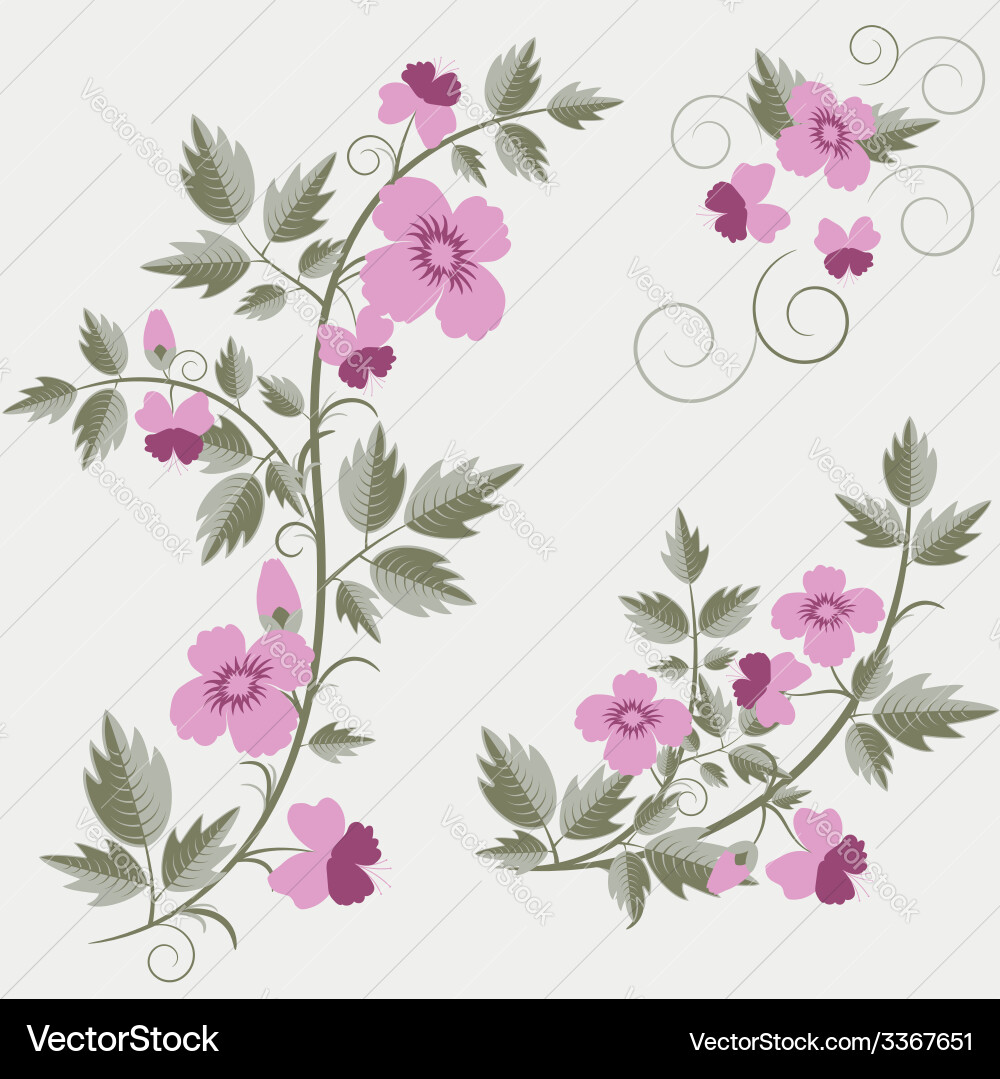Retro floral background with flowers Royalty Free Vector