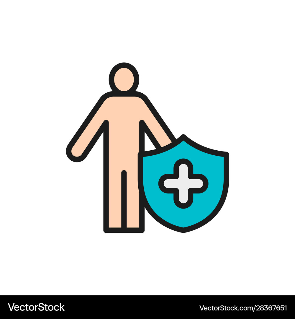 Strong immune system healthy person flat color Vector Image