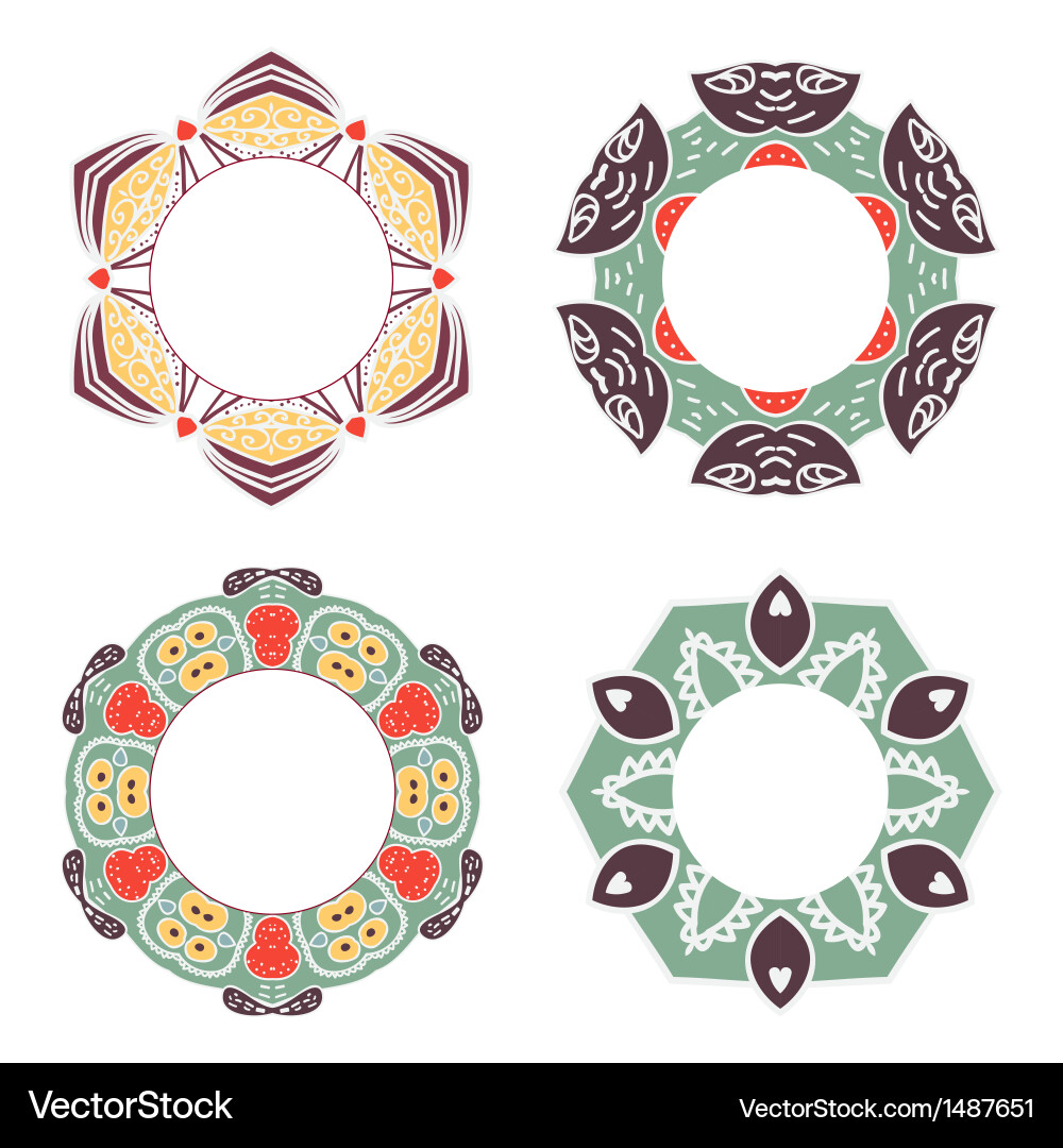 Vintage label options with floral design Vector Image