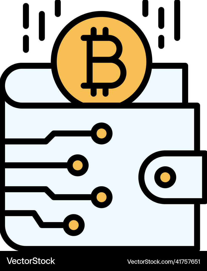 Wallet icon bitcoin related Royalty Free Vector Image
