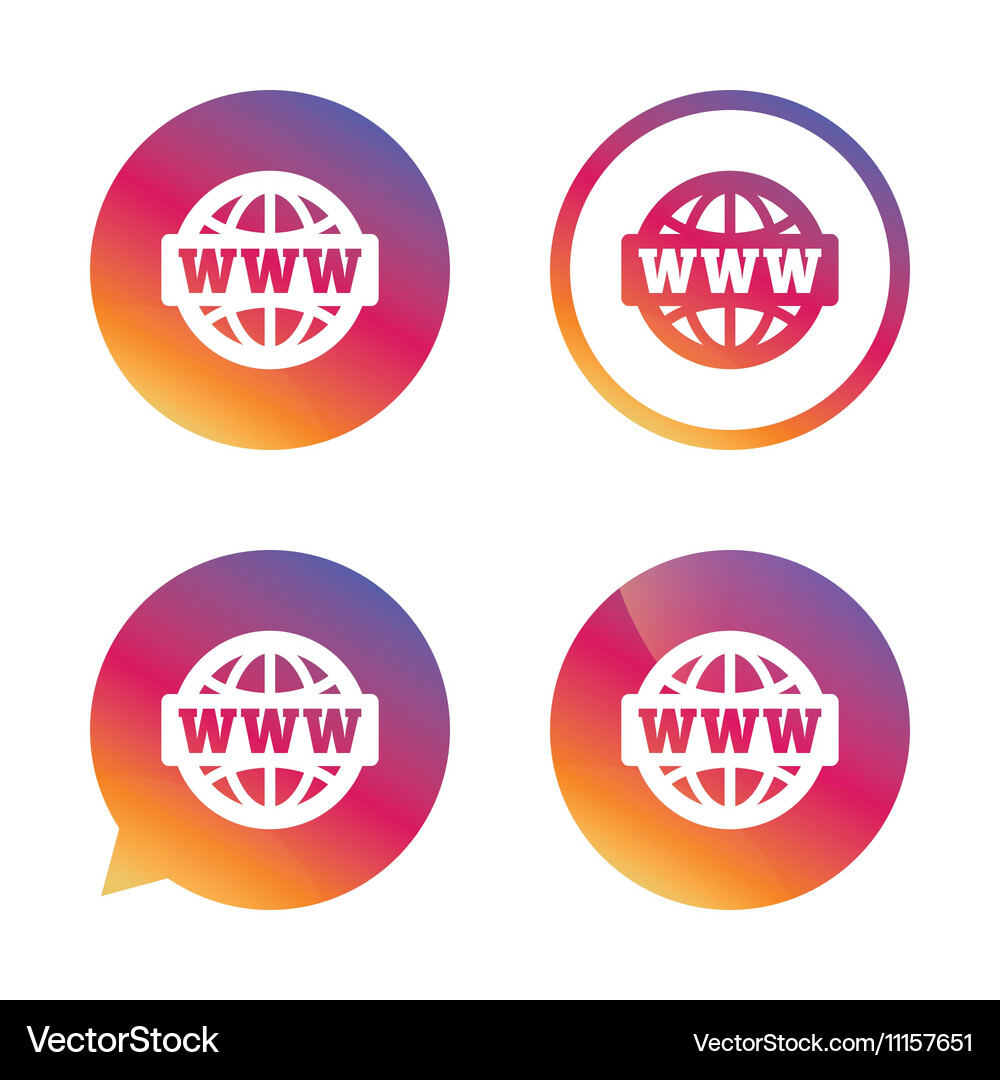 Www sign icon world wide web symbol Royalty Free Vector