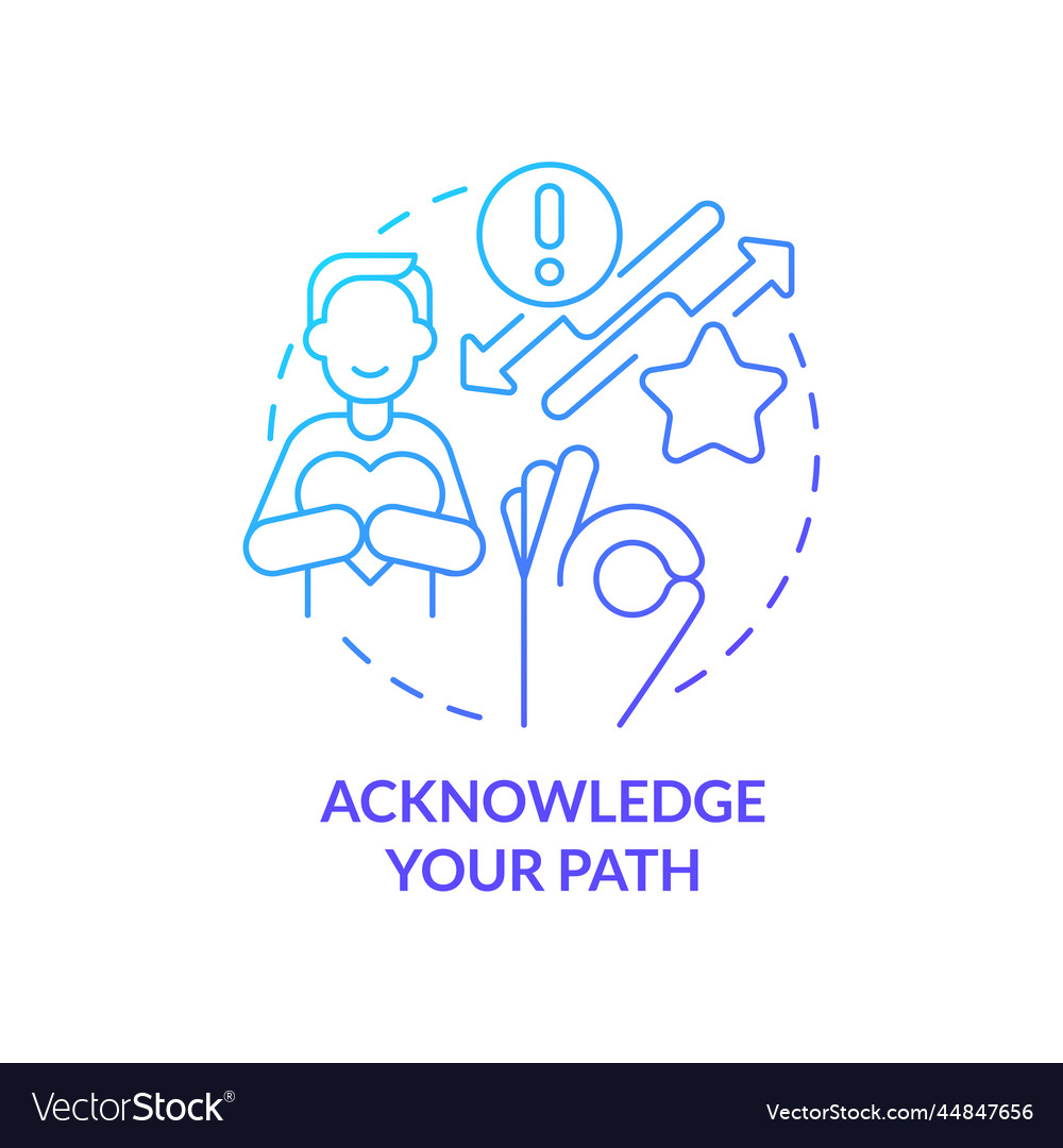 Acknowledge your path blue gradient concept icon Vector Image
