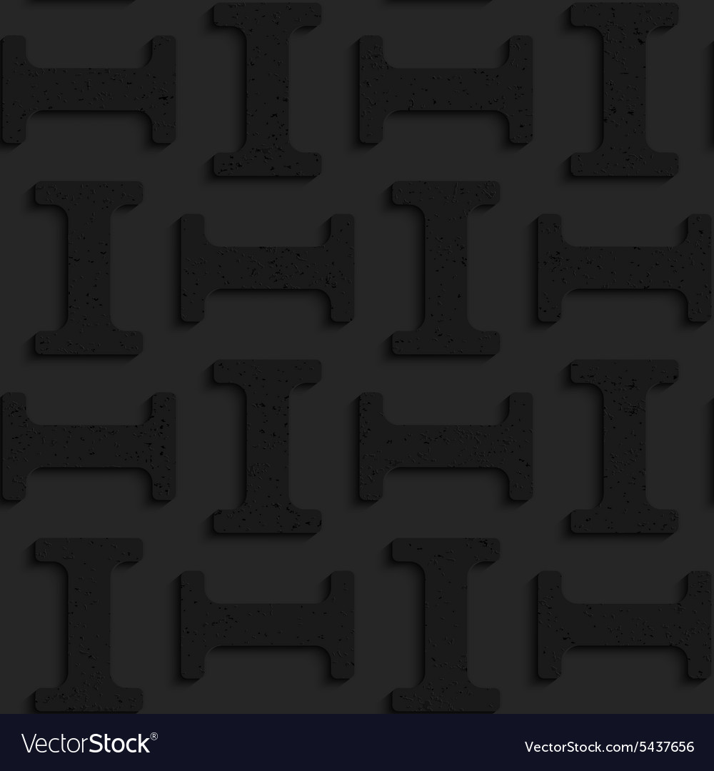 Black textured plastic solid small double t Vector Image