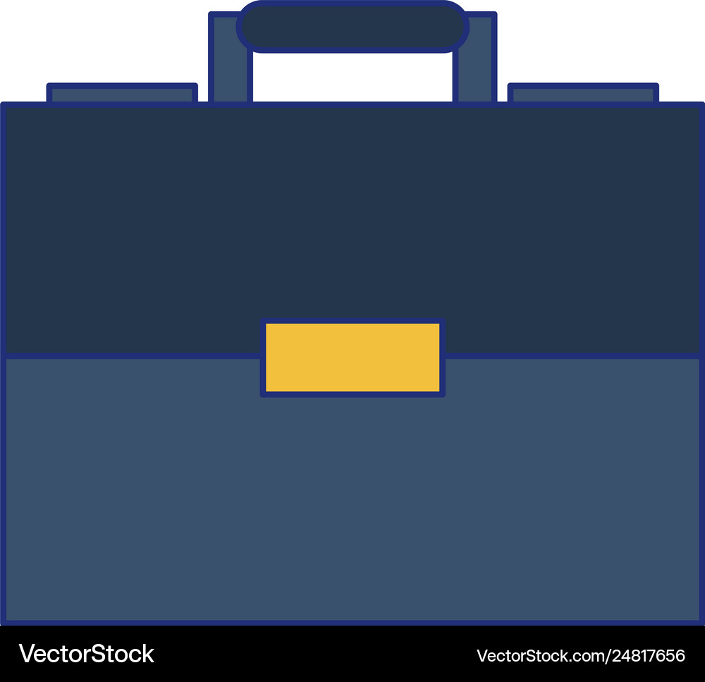 Business briefcase symbol isolated blue lines Vector Image