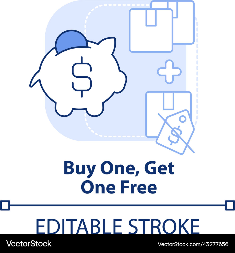 Buy one get free light blue concept icon Vector Image