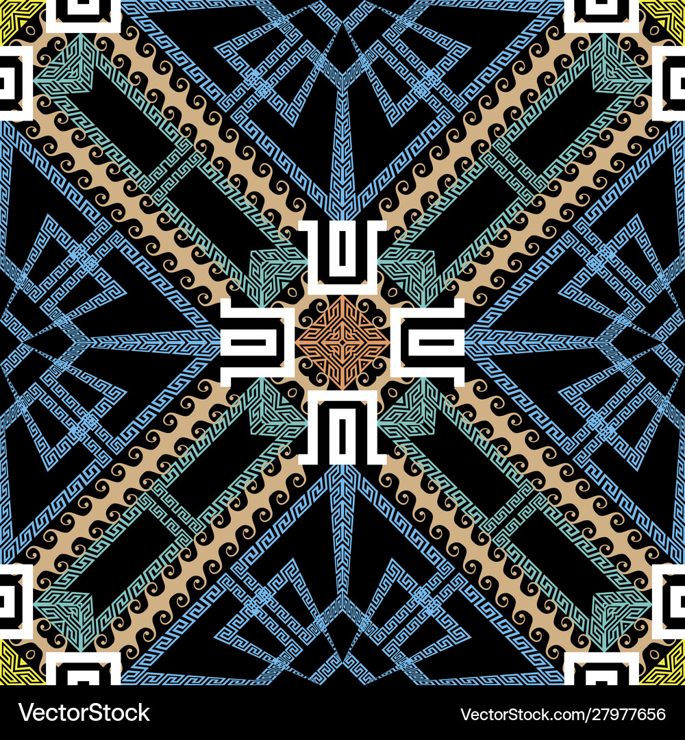 Elegant colorful greek geometric seamless pattern Vector Image