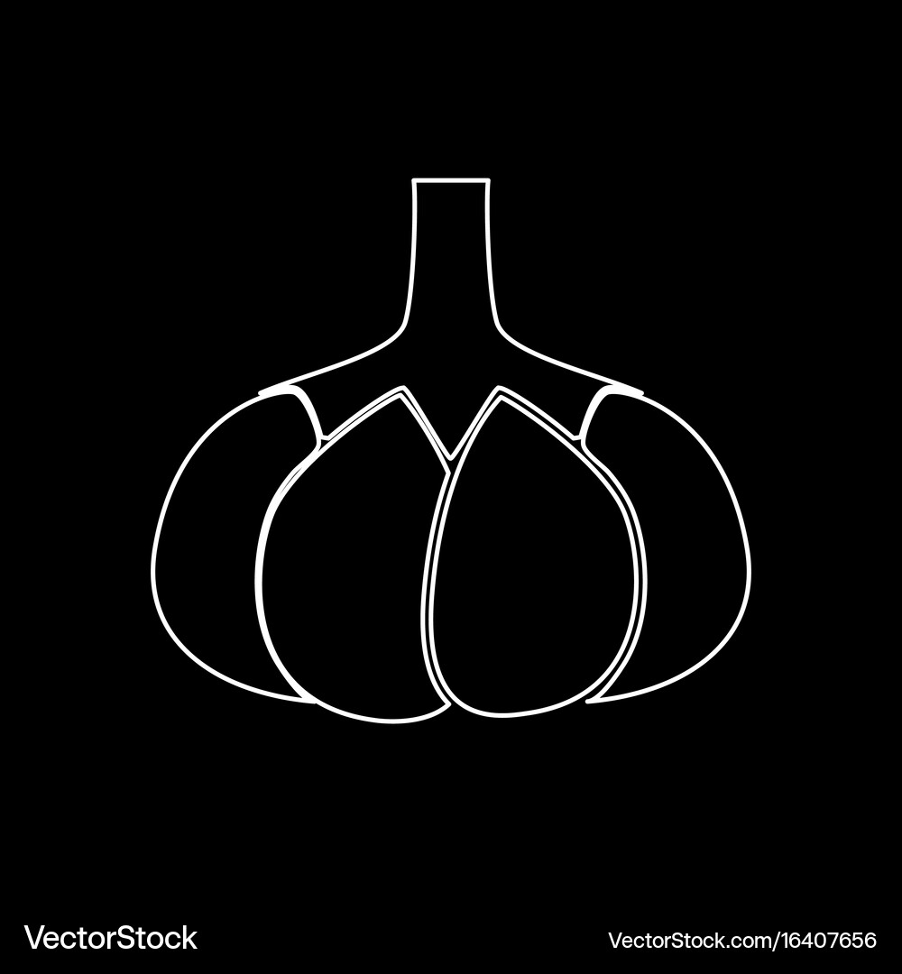 Garlic white color path icon Royalty Free Vector Image