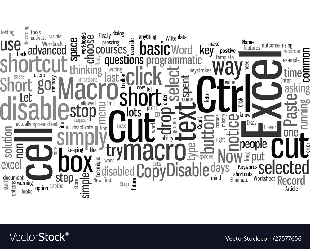 Disable Cut In Excel