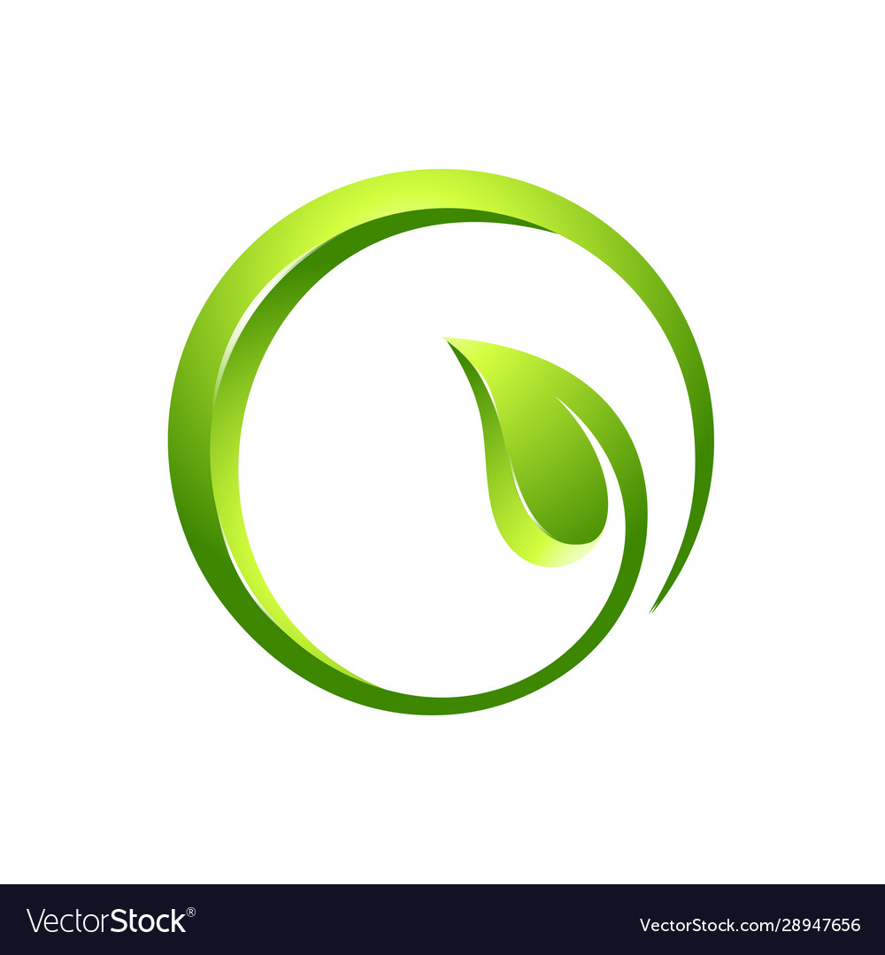 Leaf circle 3d logo Royalty Free Vector Image - VectorStock