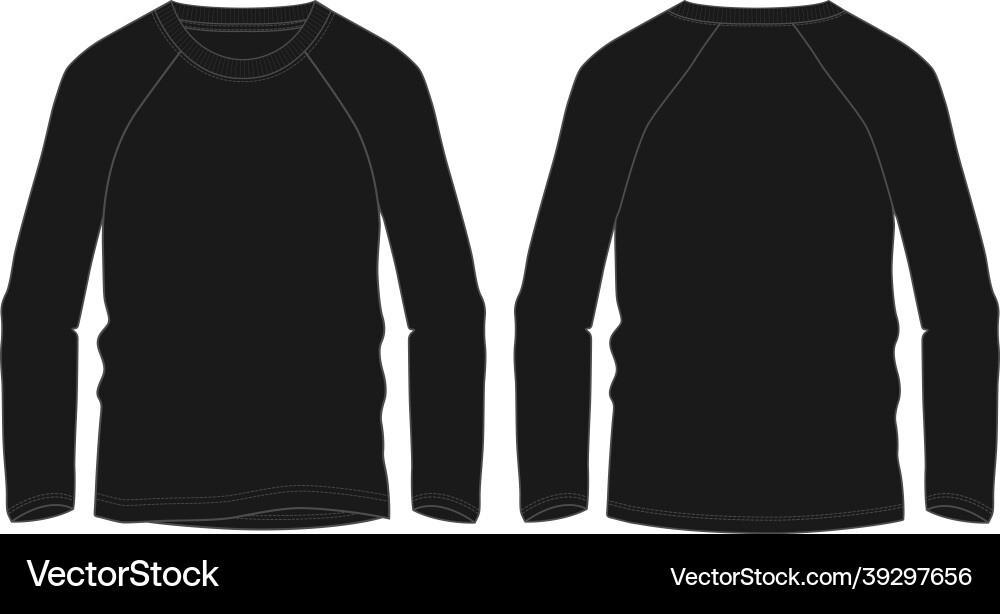 Long sleeve raglan t shirt template Royalty Free Vector