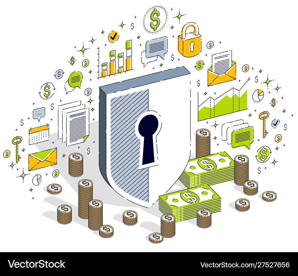 Protection finances concept life buoy Royalty Free Vector
