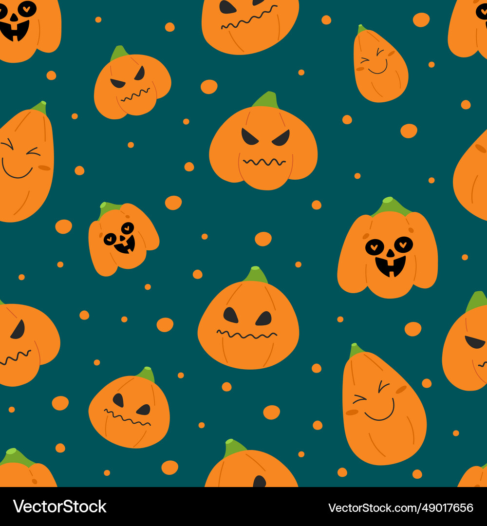 Seamless halloween pattern with creepy and funny Vector Image