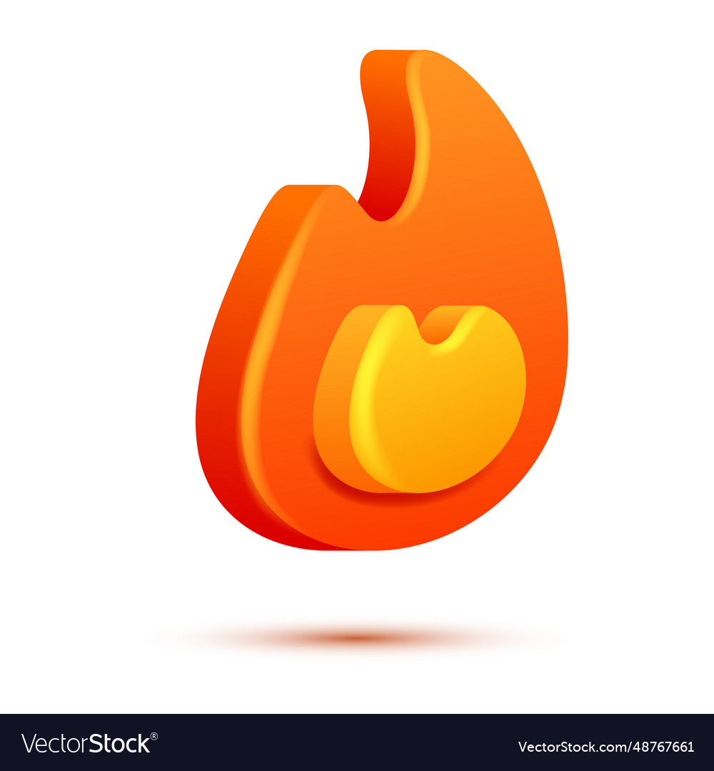 3d fire flame Royalty Free Vector Image - VectorStock