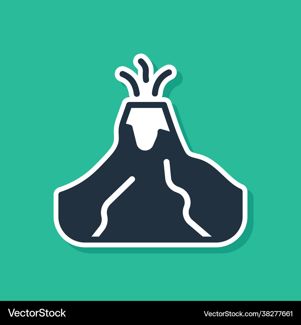 Blue volcano eruption with lava icon isolated Vector Image