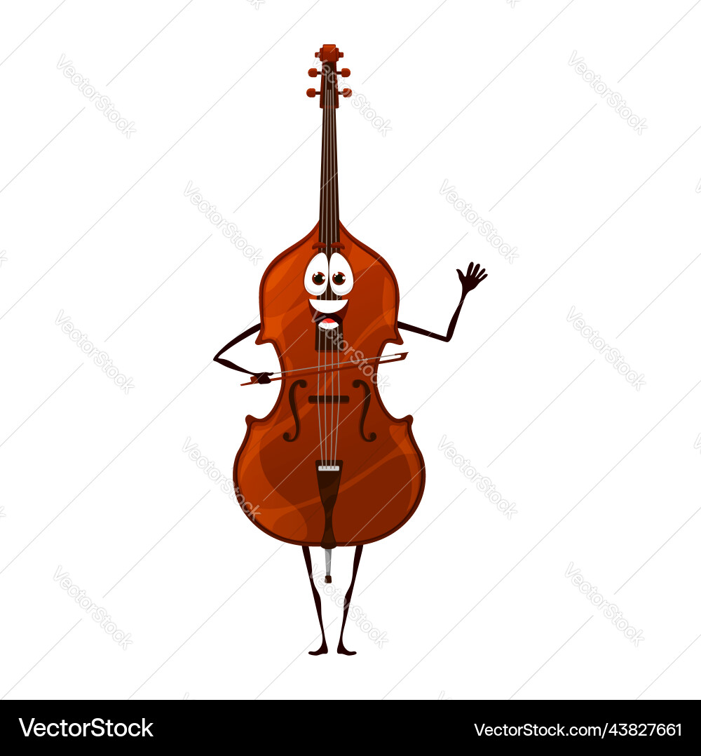Cartoon cello or violoncello instrument character Vector Image