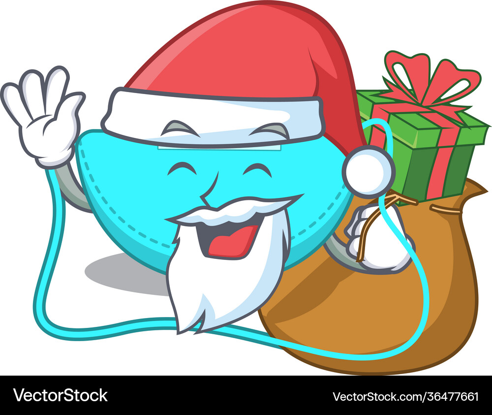 Cartoon design sling bag santa having Royalty Free Vector