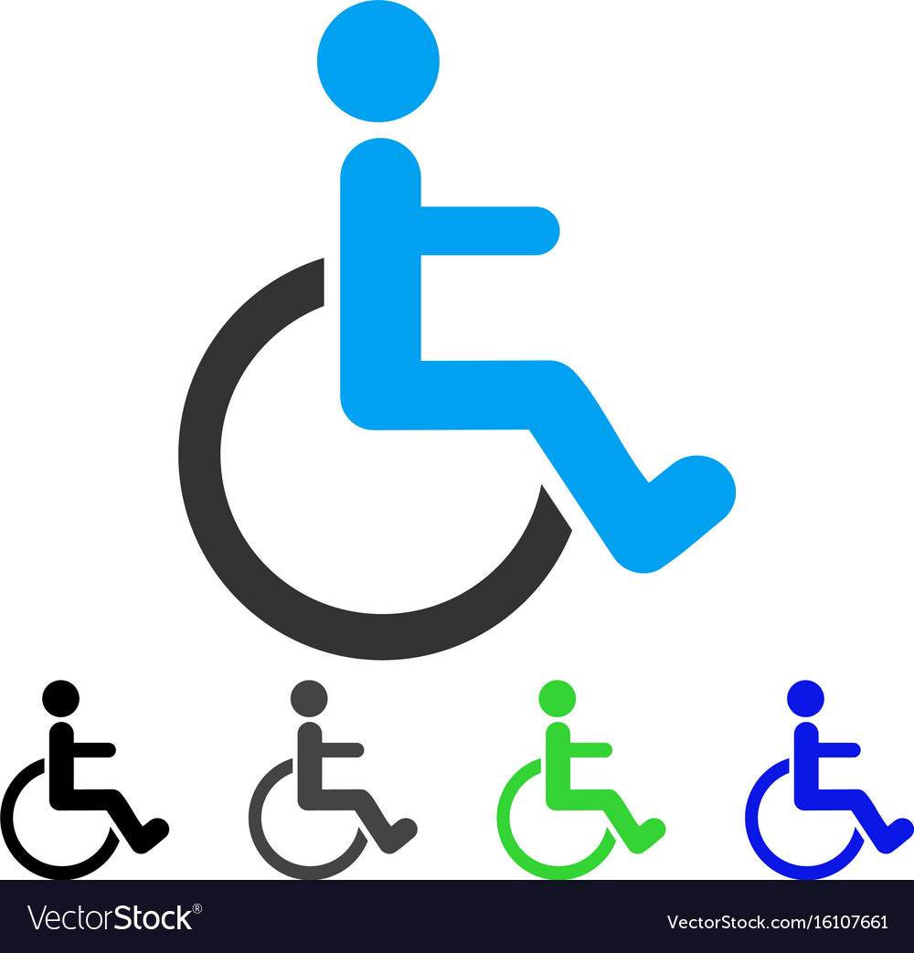 Disabled person flat icon Royalty Free Vector Image Disabled person flat icon Royalty Free Vector Image