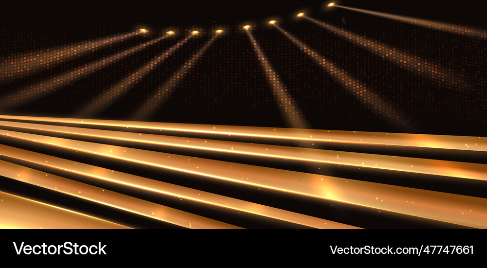 Elegant golden stage horizontal glowing Royalty Free Vector