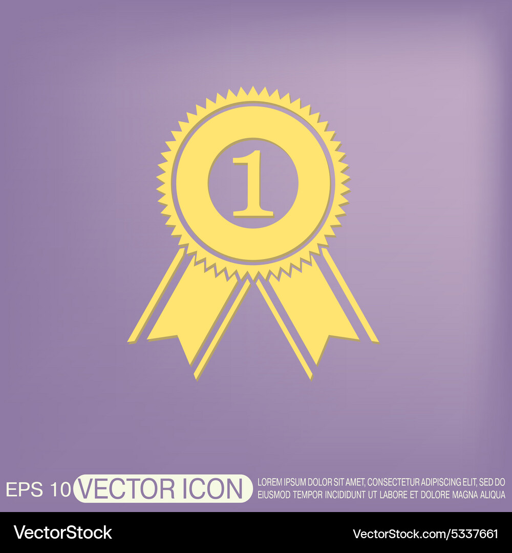 First place ribbon rosette icon victory icon Vector Image