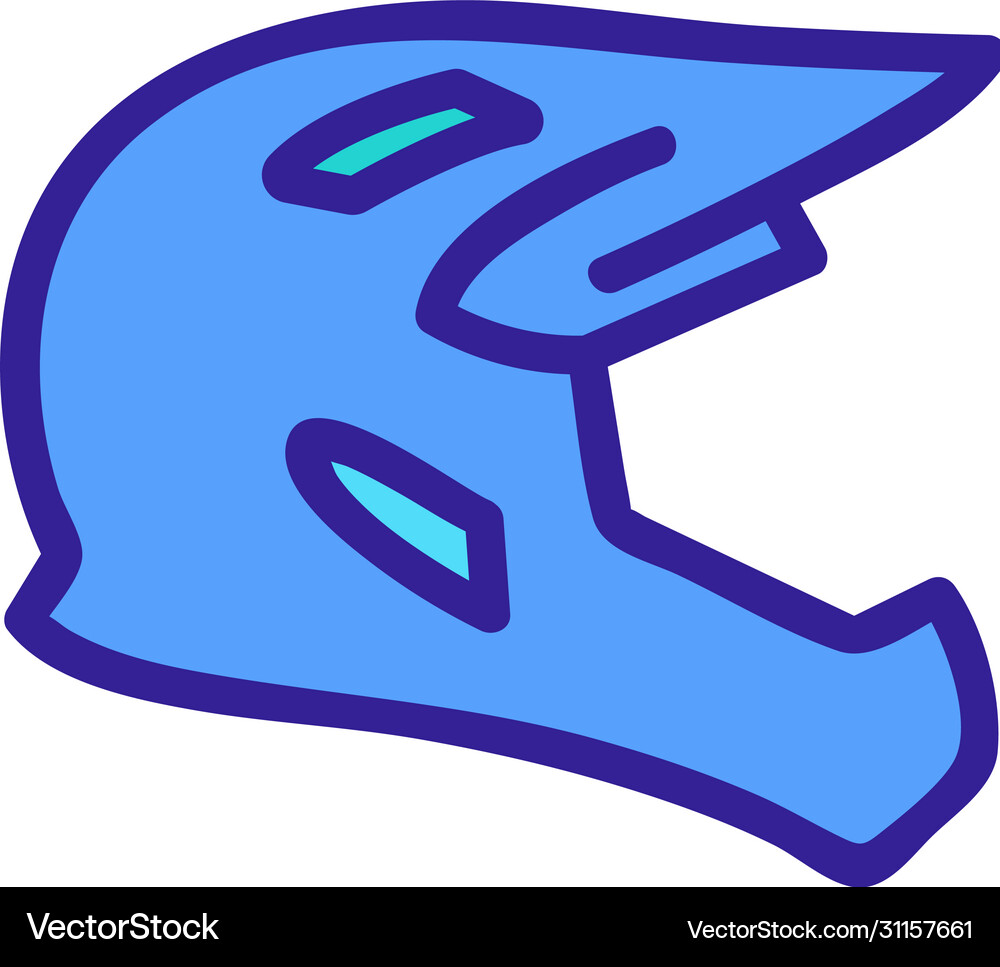 Full face cross helmet icon outline Royalty Free Vector