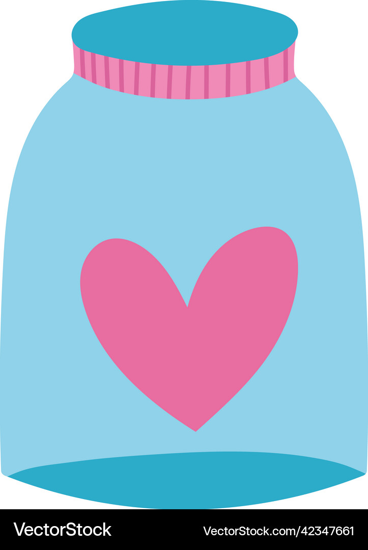 Glass jar with heart Royalty Free Vector Image