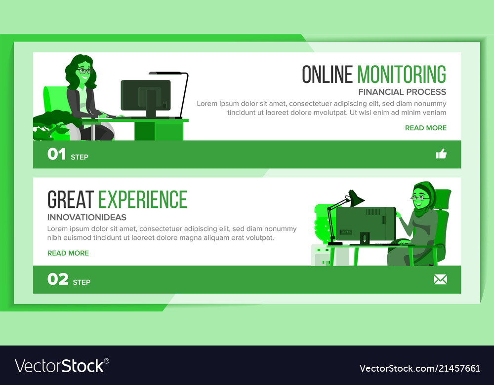 Horizontal banners website design business Vector Image