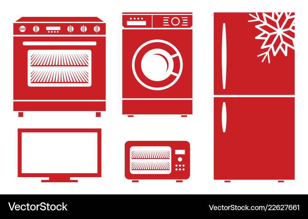 Household appliances icons Royalty Free Vector Image
