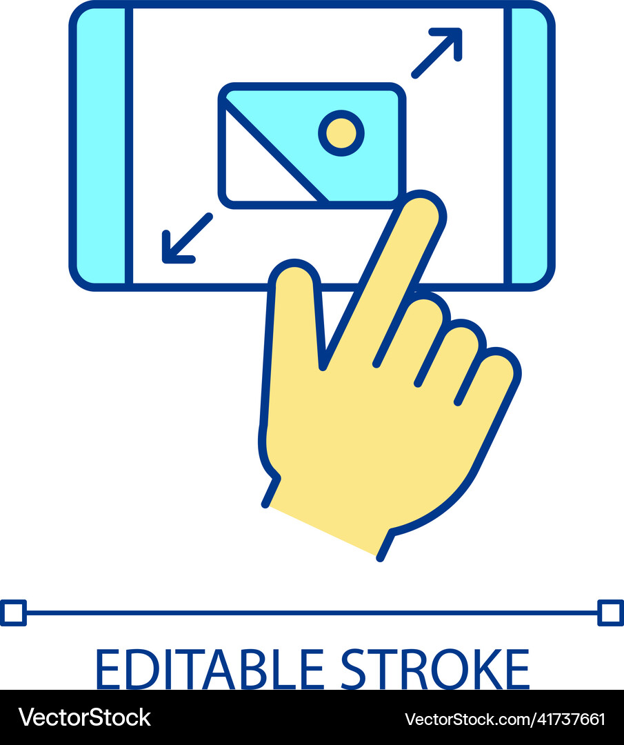 Image enlargement rgb color icon Royalty Free Vector Image