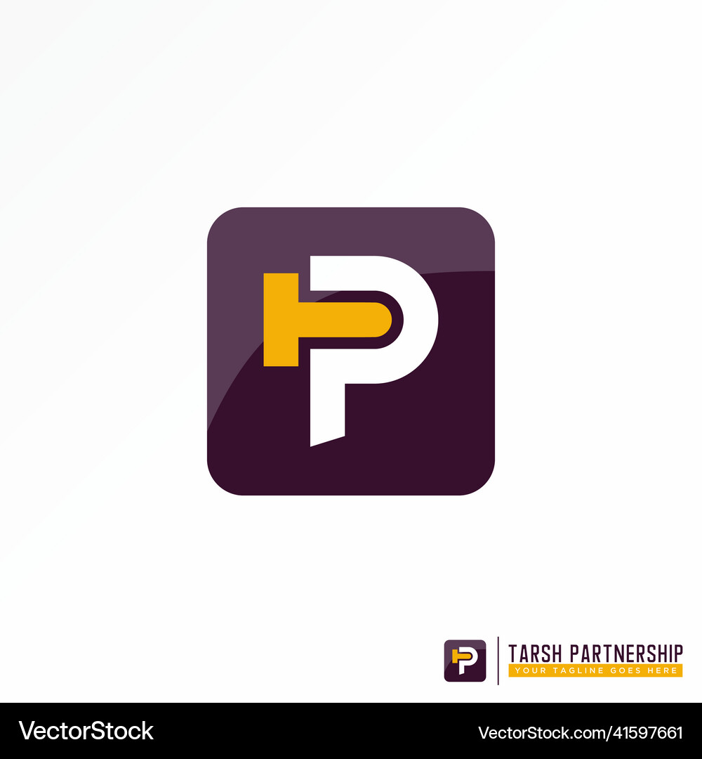 Letter tp or hp in simple and modern logo design Vector Image