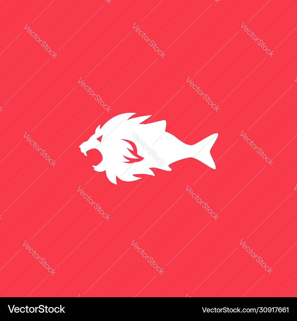Lionfish Logo - Vibrant Coral Royalty Free Vector Image