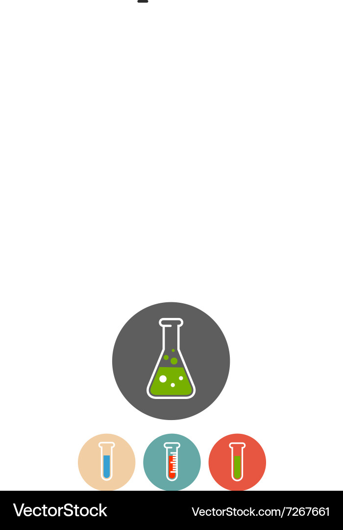 Liquid in flask and test tubes icons Royalty Free Vector