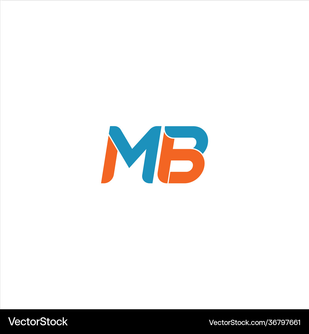 M b letter logo design on black color background Vector Image