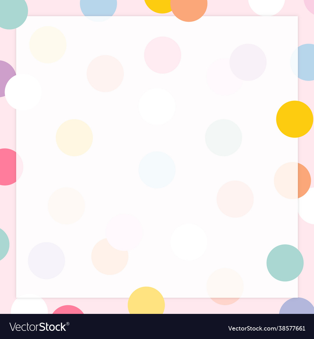 Pastel polka dot frame in cute pattern Royalty Free Vector