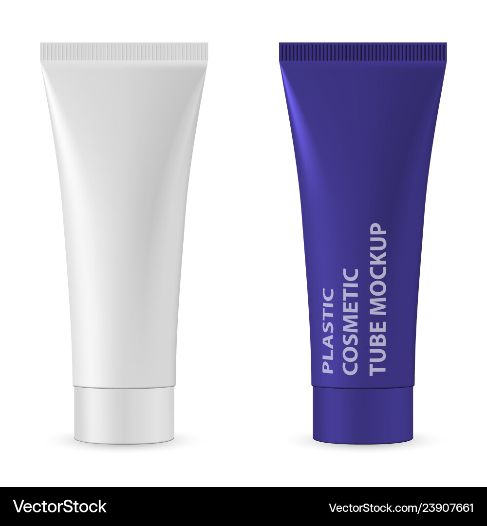 Plastic white realistic tube for cosmetics Vector Image