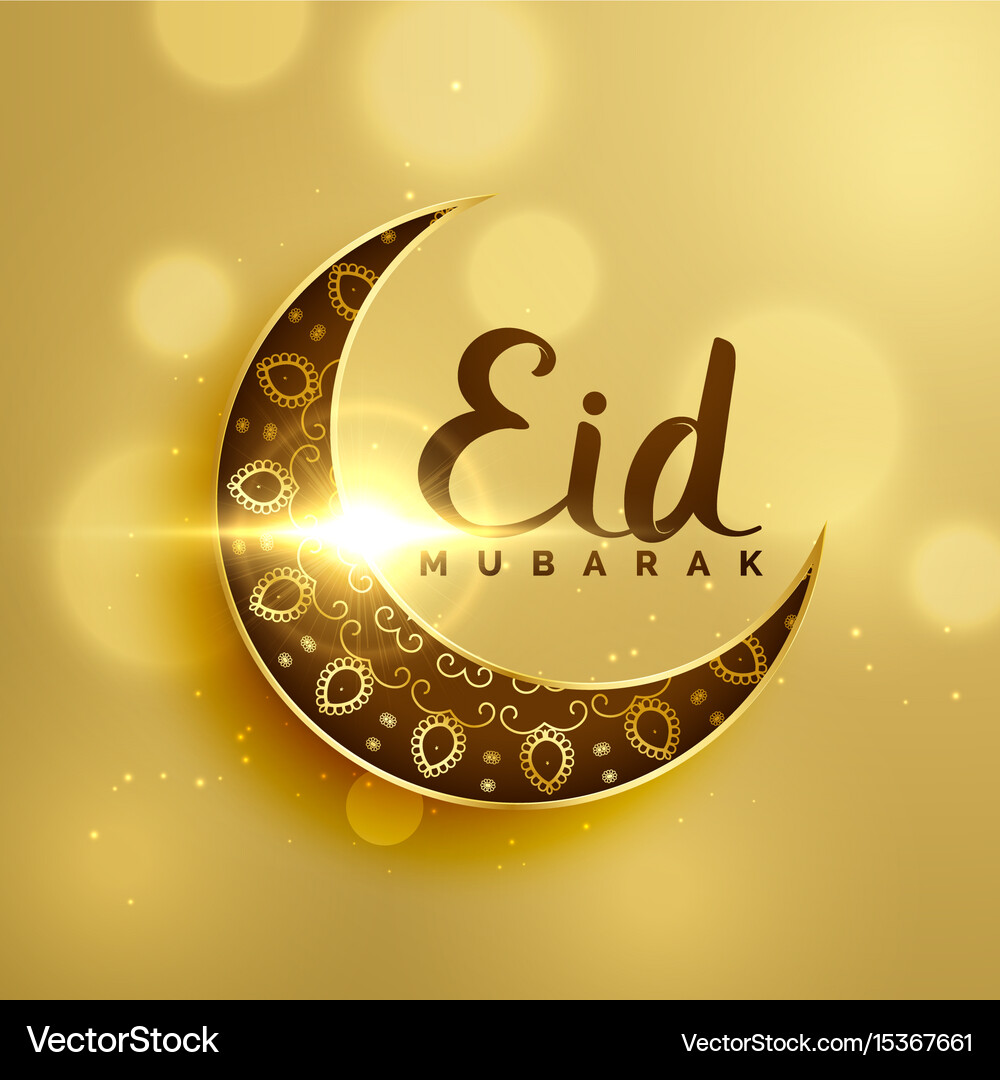 Premium crescent moon with floral decoration for Vector Image
