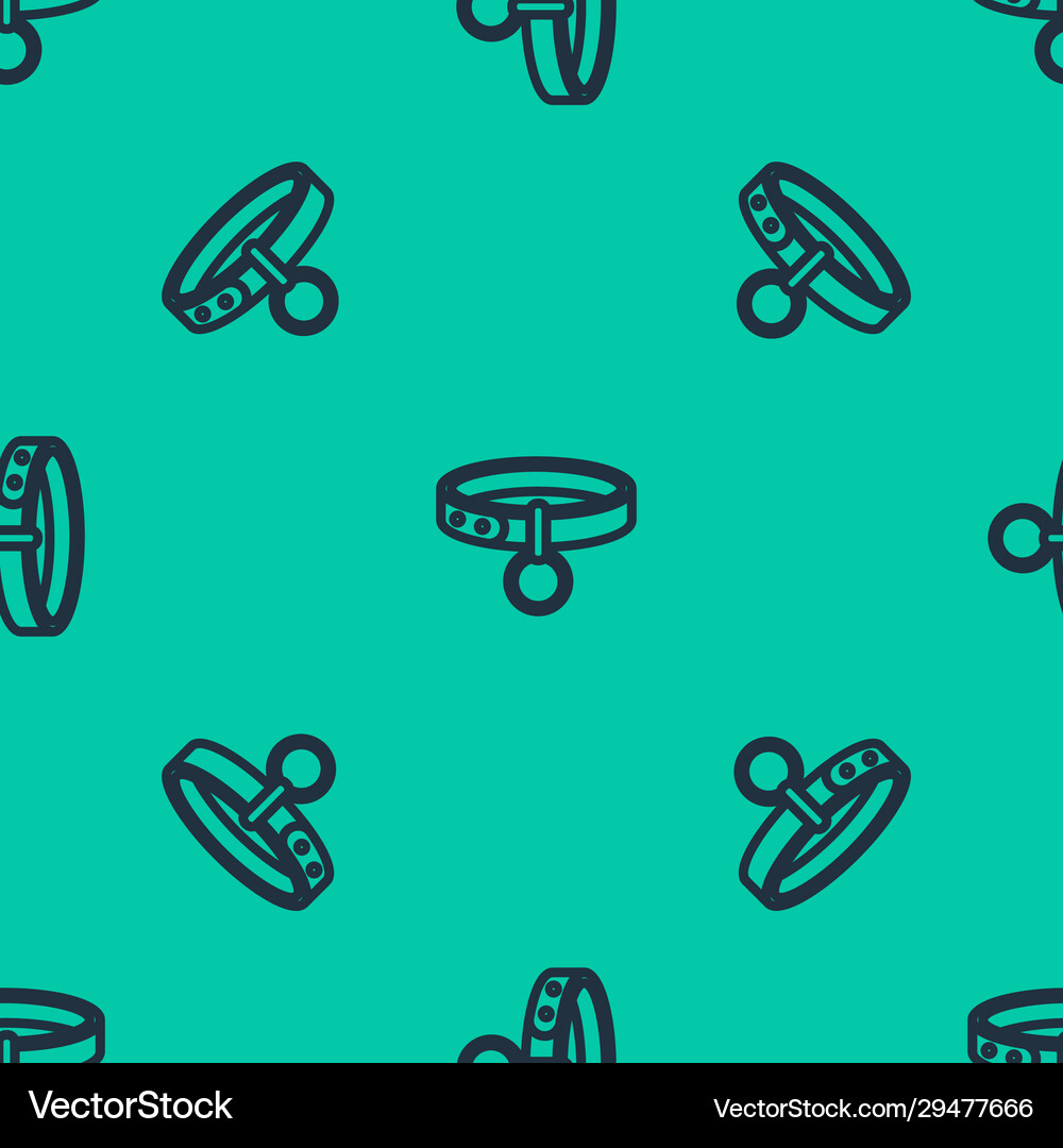 Blue line collar with name tag icon isolated Vector Image