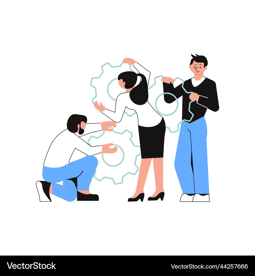Business partnership concept with team members Vector Image