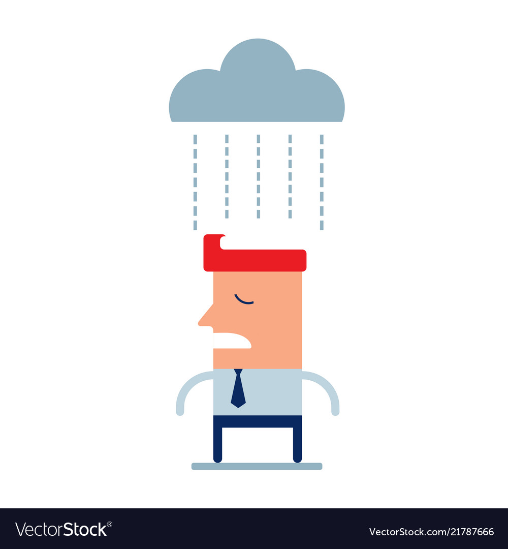 Businessman under brainstorming concept depressed Vector Image Businessman under brainstorming concept depressed Vector Image